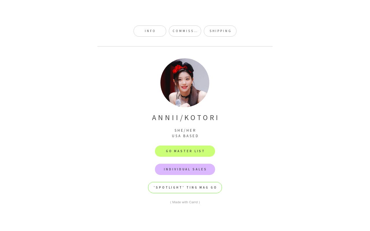 Annii's info carrd